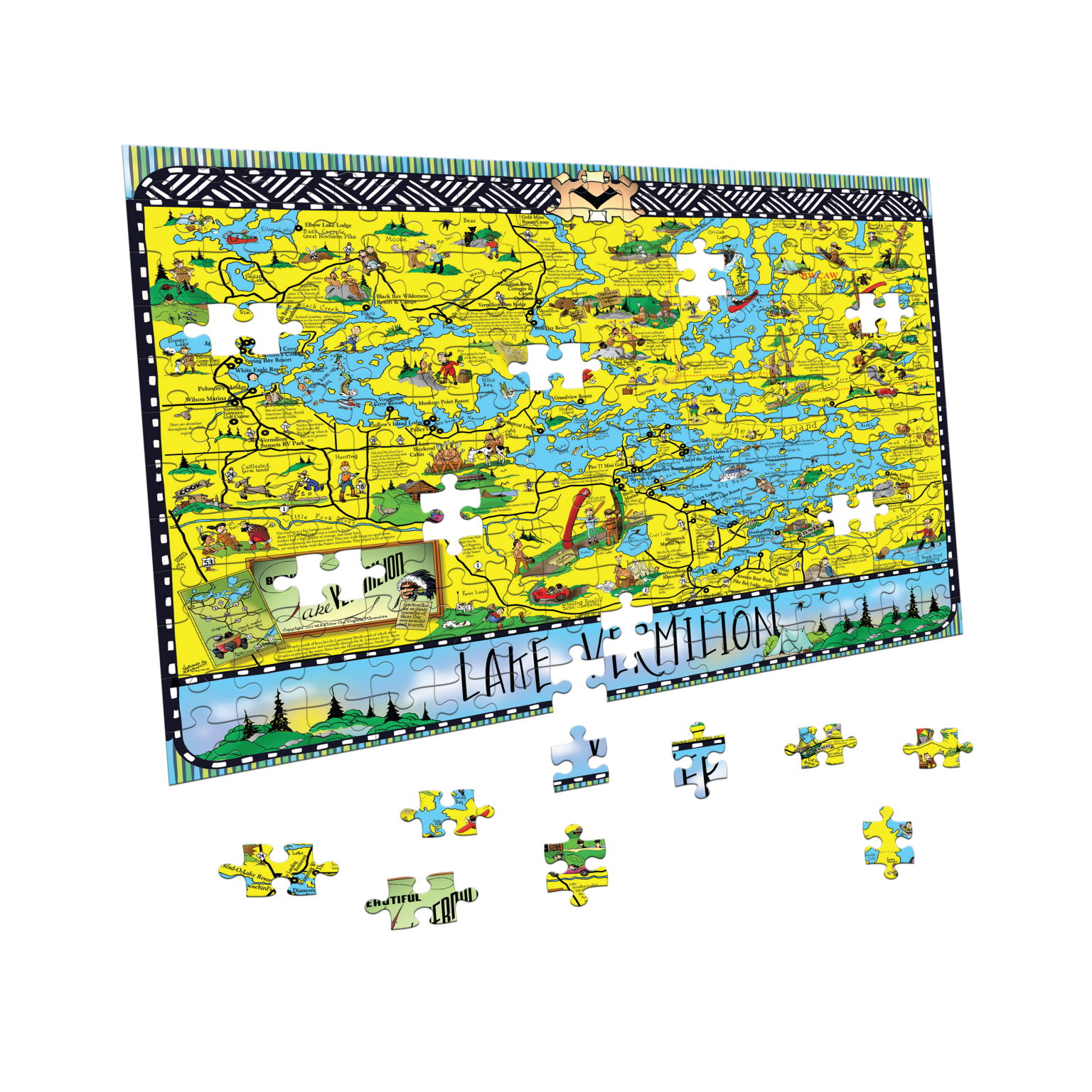 Vermilion Cartoon Map Puzzle - Fisher Maps